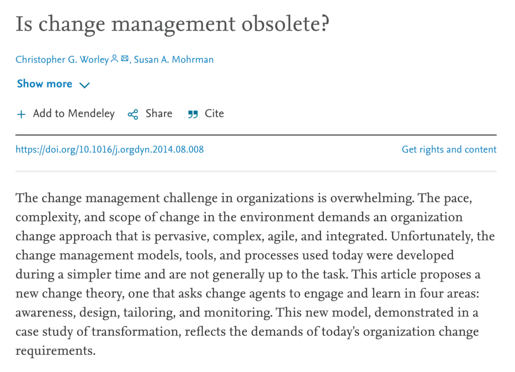 Is change management obsolete? – Change Management by Shake.Swiss